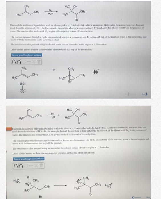 Solved Ha CH3 Hjo Electrophilic addition of hypohalous acids | Chegg.com