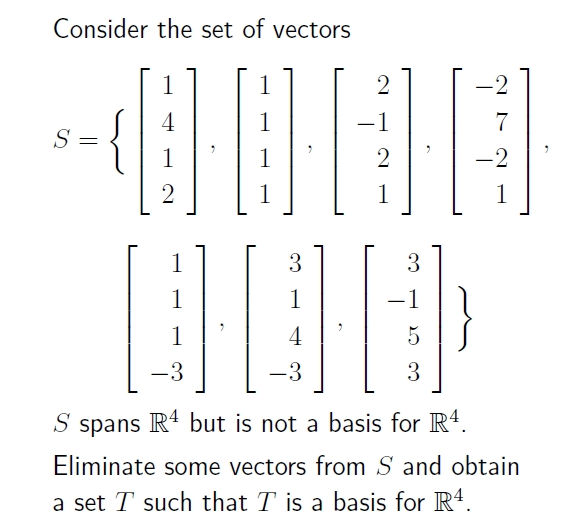 Solved Consider the set of vectors | Chegg.com