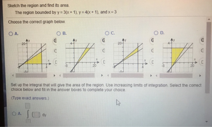 Solved Sketch the region and find its area. The region | Chegg.com