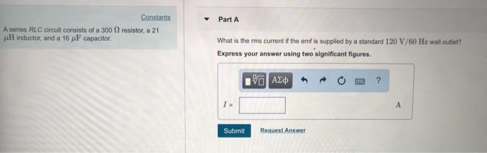 Solved A series RLC circuit consists of a 300 ohm resistor, | Chegg.com