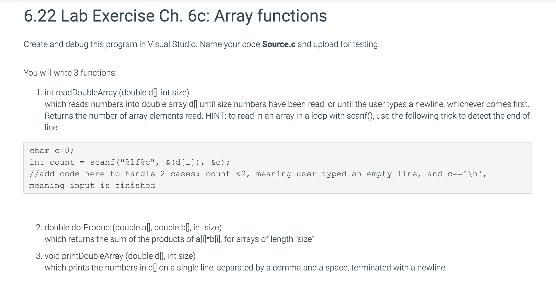 Solved 622 Lab Exercise Ch 6c Array Functions Create And 5133