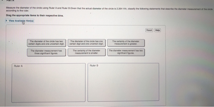 Measure the diamoter of the circle using Ruler A and | Chegg.com