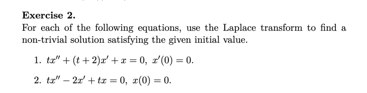 Solved Exercise 2. For each of the following equations, use | Chegg.com