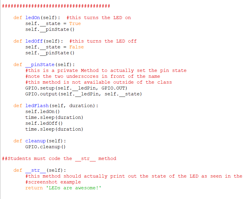 Solved Pi Lab Flashing LEDs with Class The goal of this lab | Chegg.com