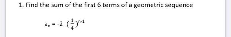 Solved 1. Find the sum of the first 6 terms of a geometric | Chegg.com