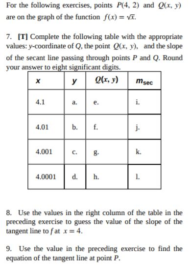 Solved For the following exercises, points P(4, 2) and Q(x, | Chegg.com