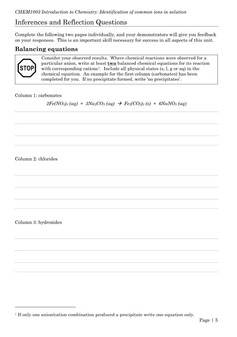 Solved Observe each combination of solutions carefully and | Chegg.com
