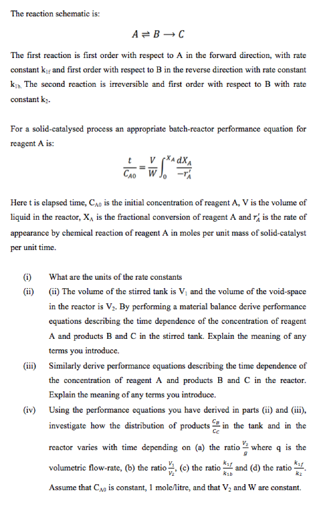 The reaction schematic is: The first reaction is | Chegg.com
