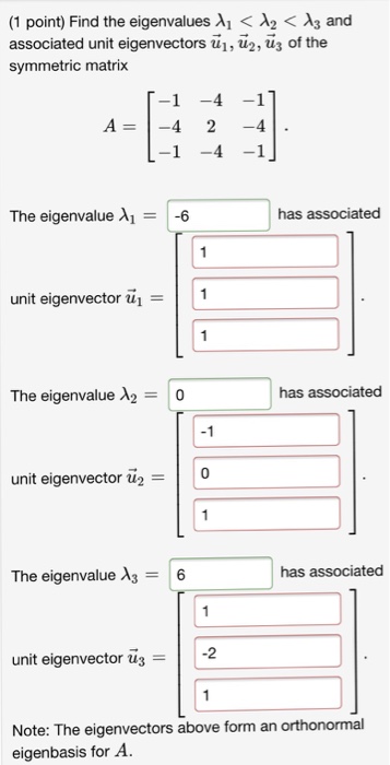 Solved Find the eigenvalues lambda_1