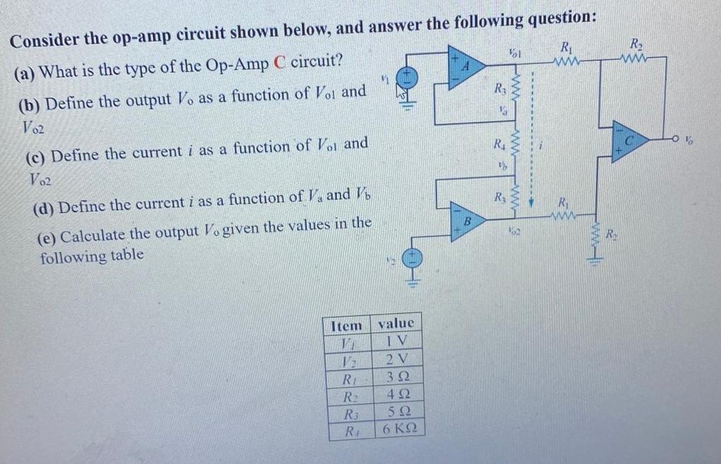 Solved Consider the op-amp circuit shown below, and an (a) | Chegg.com