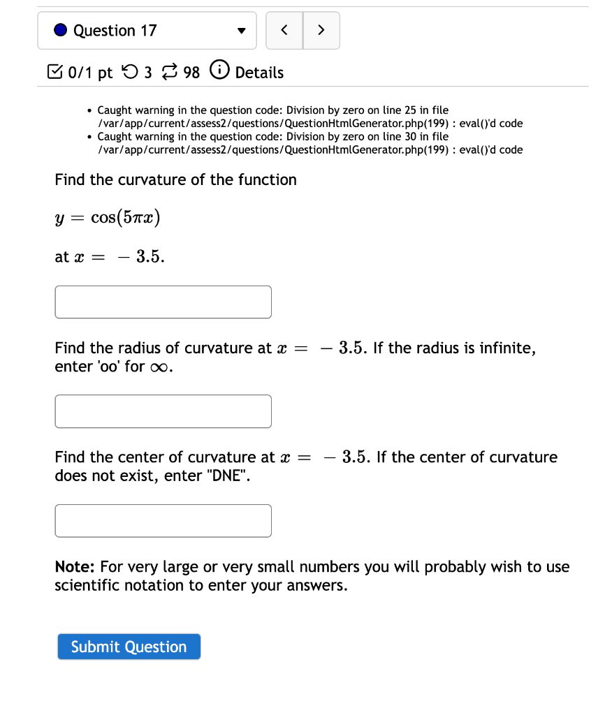 Solved - Caught warning in the question code: Division by | Chegg.com