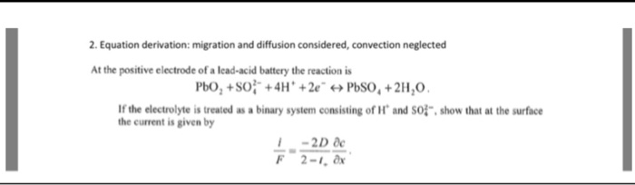 2. Equation derivation: migration and diffusion | Chegg.com