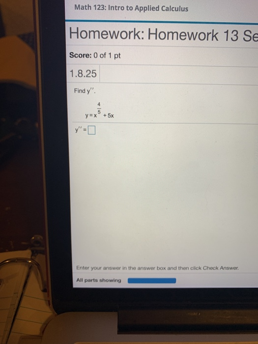 Solved Math 123: Intro to Applied Calculus Homework: | Chegg.com