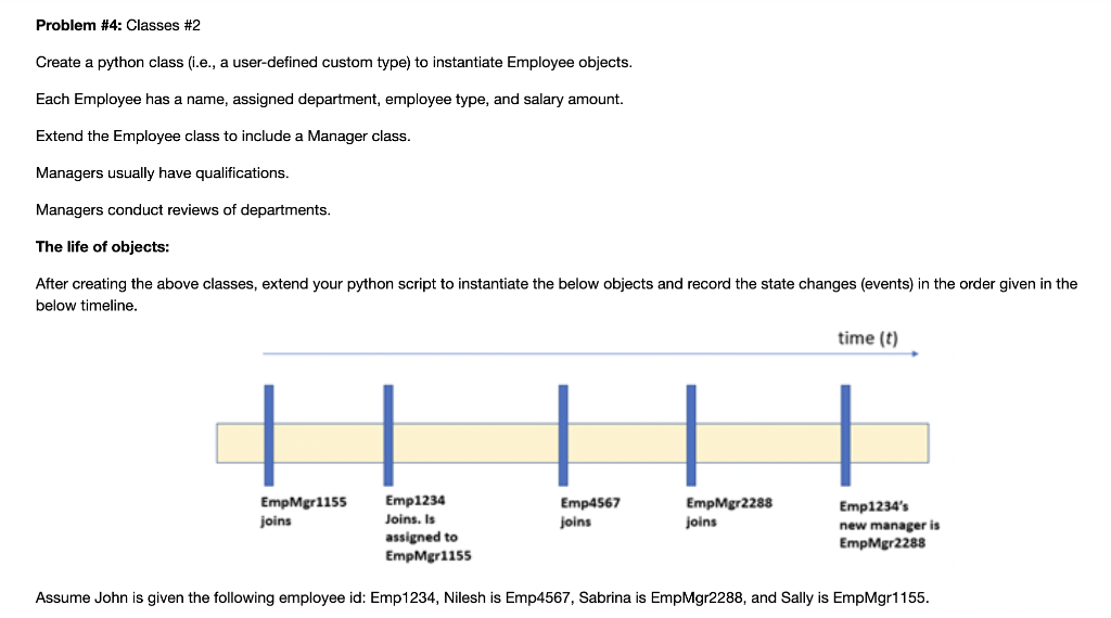 Solved Problem #4: Classes #2 Create a python class (.e., a | Chegg.com