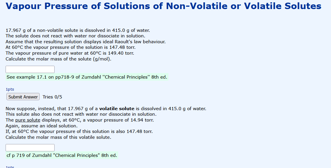 Solved 17.967 g of a non-volatile solute is dissolved in | Chegg.com