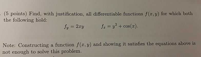 Solved (5 points) Find, with justification, all | Chegg.com