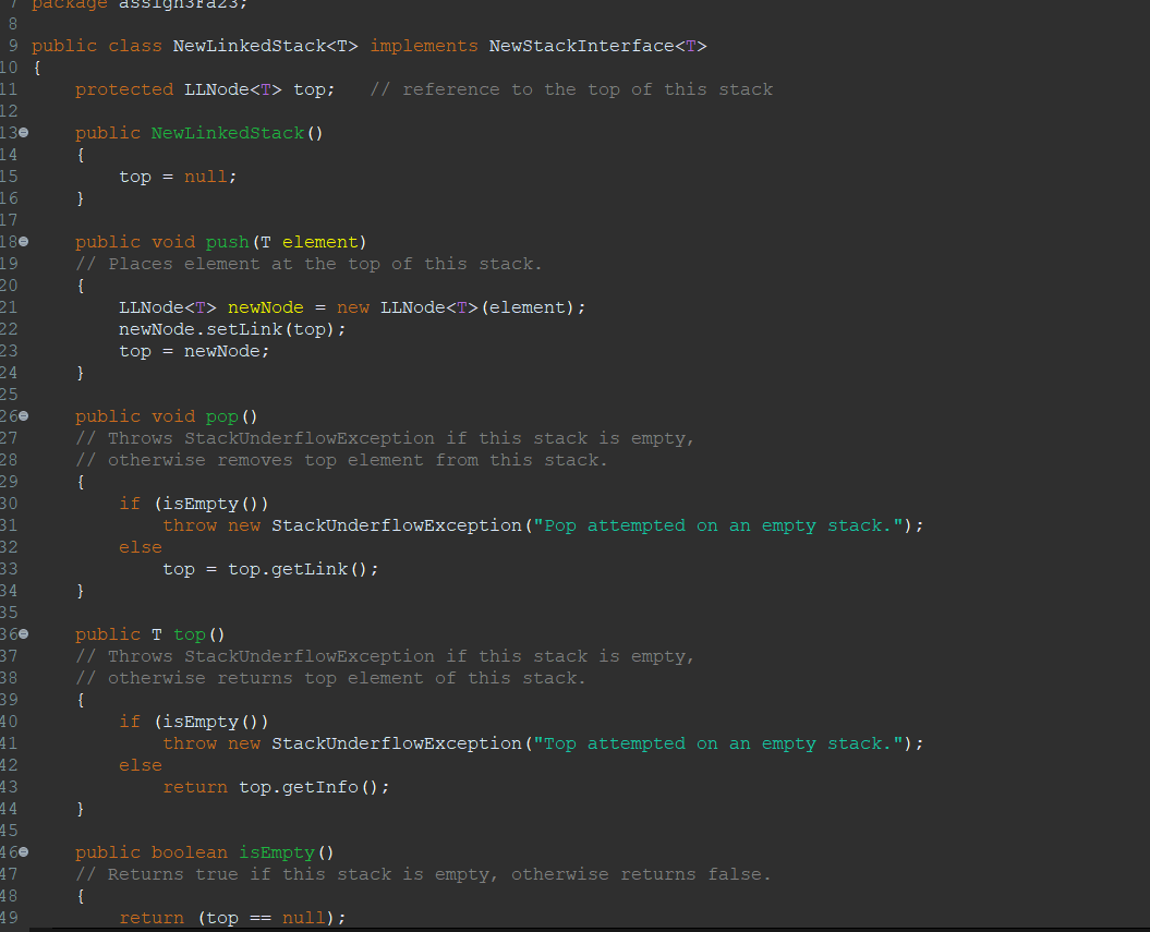 Solved public class LLNode T \{ protected LLNode link; | Chegg.com