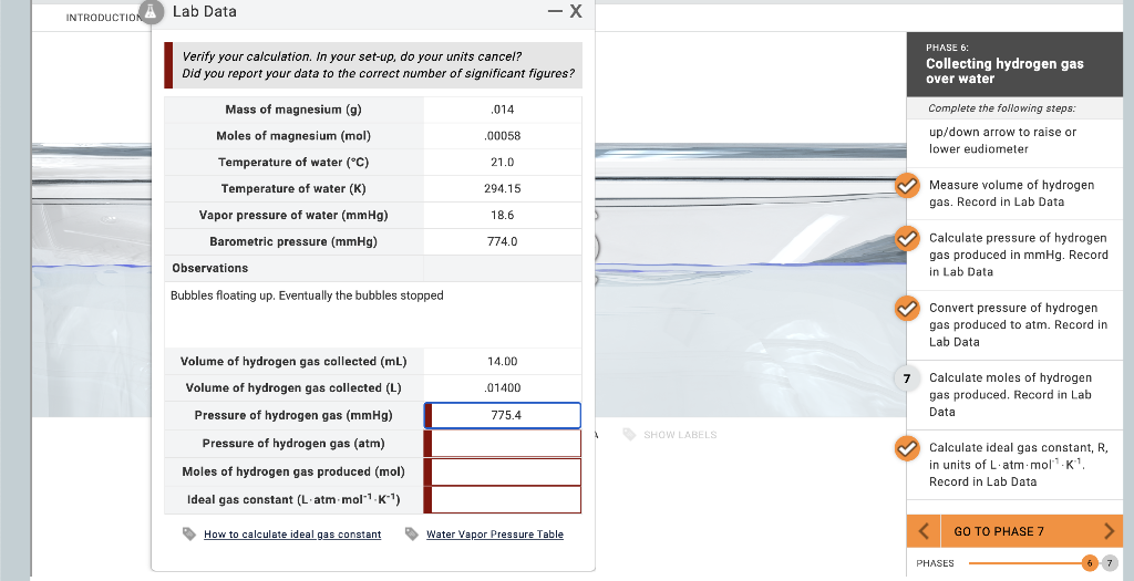 Solved \begin{tabular}{l} PHASE 6: \\ Collecting hydrogen | Chegg.com