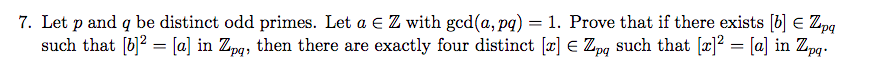 Solved 7. Let p and q be distinct odd primes. Let a E Z with | Chegg.com