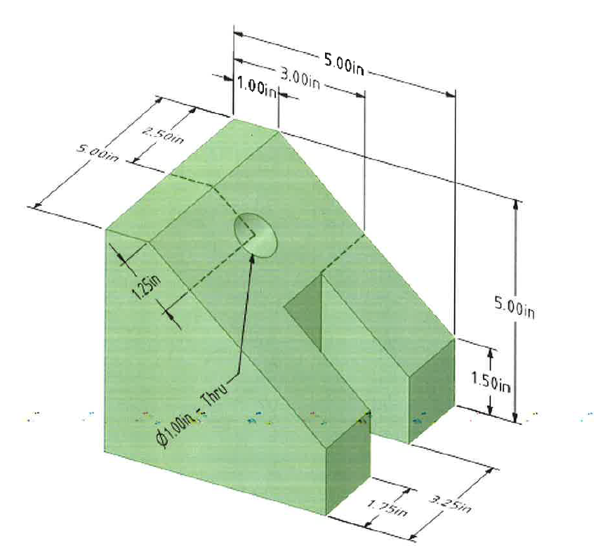 Solved Draw - front view - top view - side view - auxiliary | Chegg.com