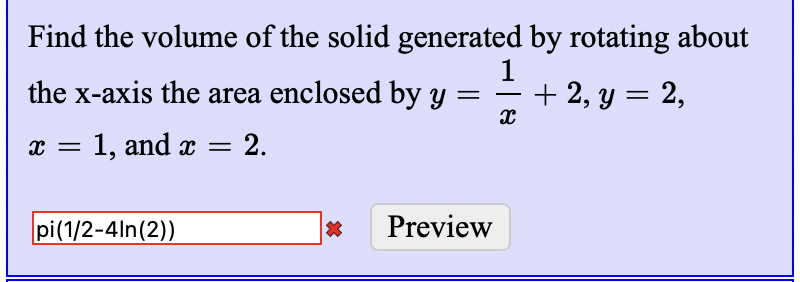 Solved Find the volume of the solid generated by rotating | Chegg.com