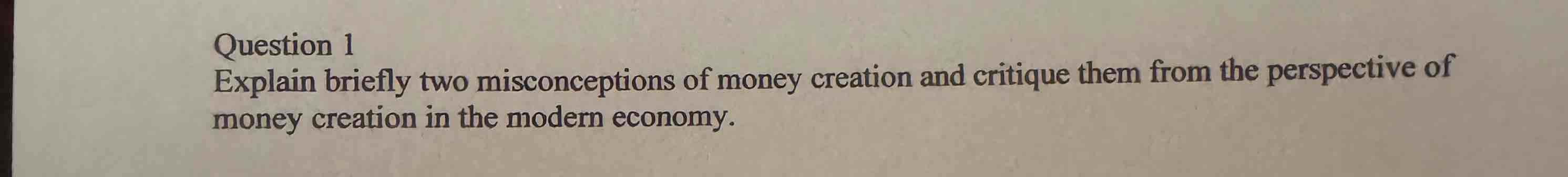 Solved Question 1Explain briefly two misconceptions of money | Chegg.com