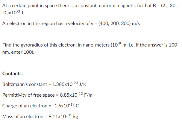 Solved At a certain point in space there is a constant, | Chegg.com