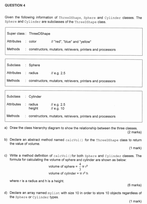 Solved Answer question use object oriented programming | Chegg.com