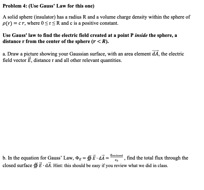 b. In ﻿the equation for Gauss' Law, | Chegg.com