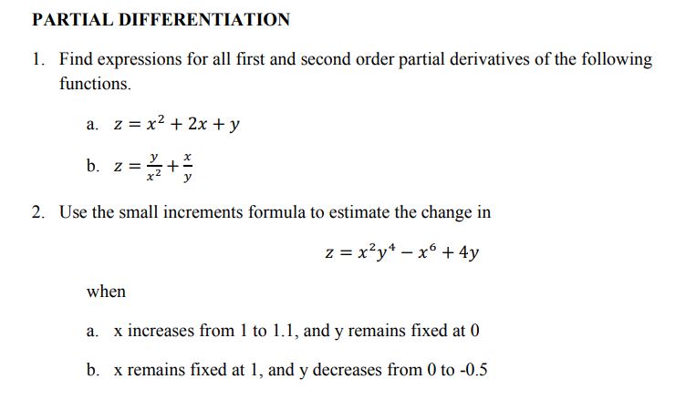 Solved 1. Find expressions for all first and second order | Chegg.com
