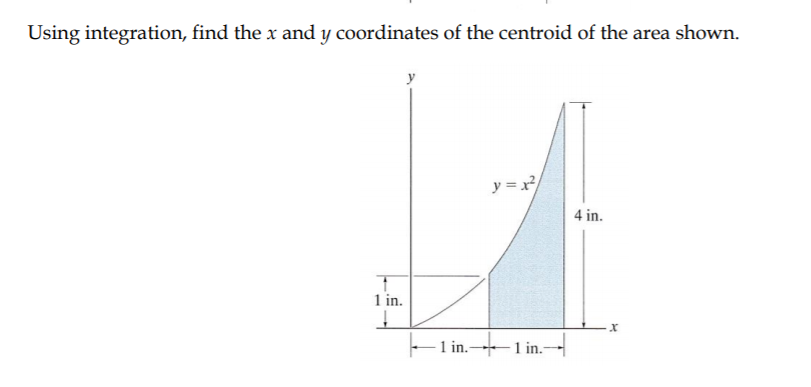 Solved Using integration, find the x and y coordinates of | Chegg.com