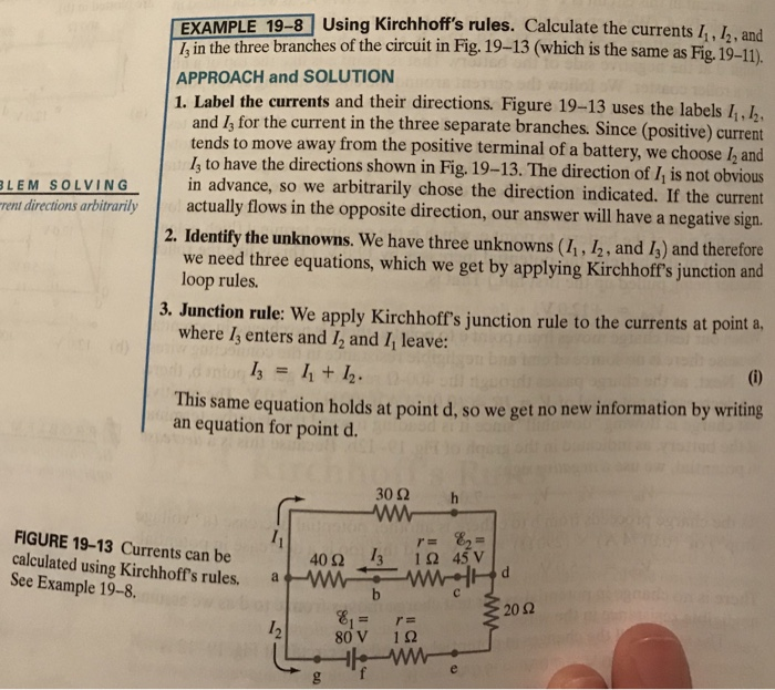 Solved EXAMPLE 19-8 Using Kirchhoff's rules. Calculate the | Chegg.com
