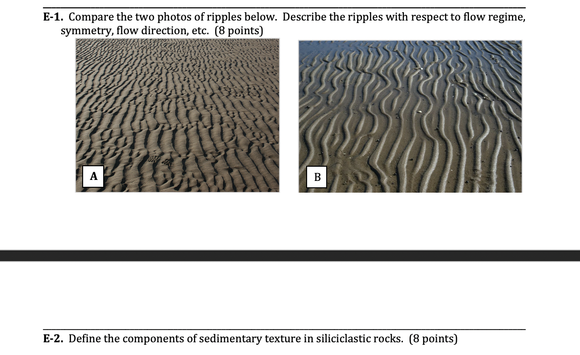 Solved E-1. Compare the two photos of ripples below. | Chegg.com