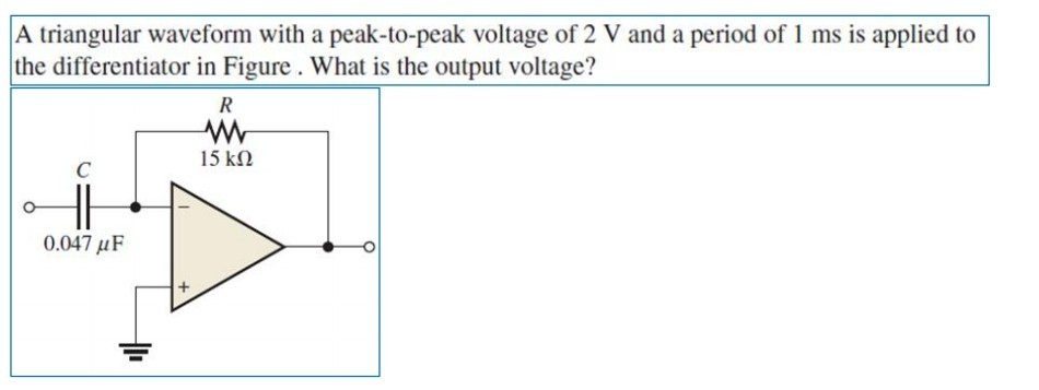 Solved Determine the rate of change of the output voltage in | Chegg.com