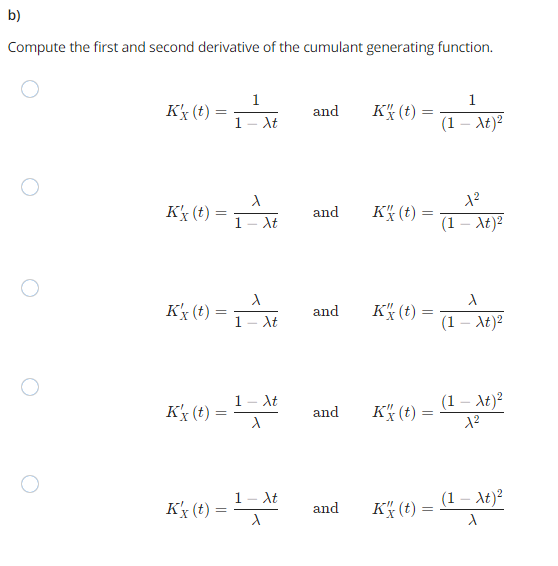 a) Determine the cumulant generating function for a | Chegg.com