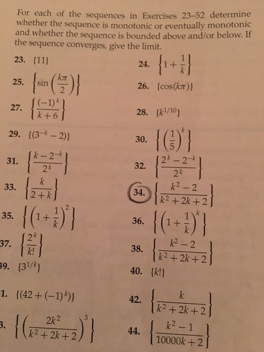 Solved For each of the sequences in Exercises 23-52 | Chegg.com