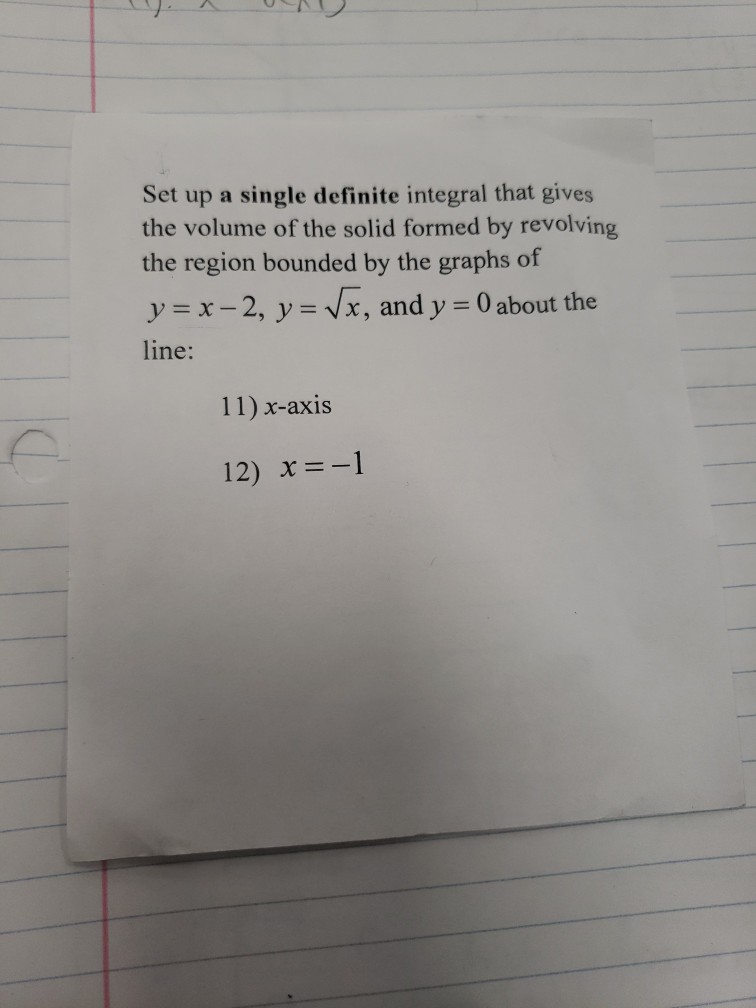 Solved Set up a single definite integral that gives the | Chegg.com