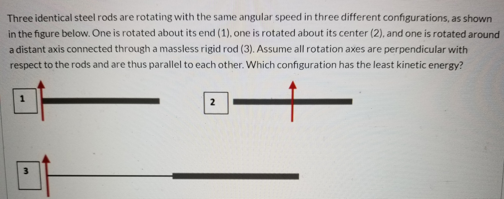 Solved three identical steel rods are rotating with the same | Chegg.com
