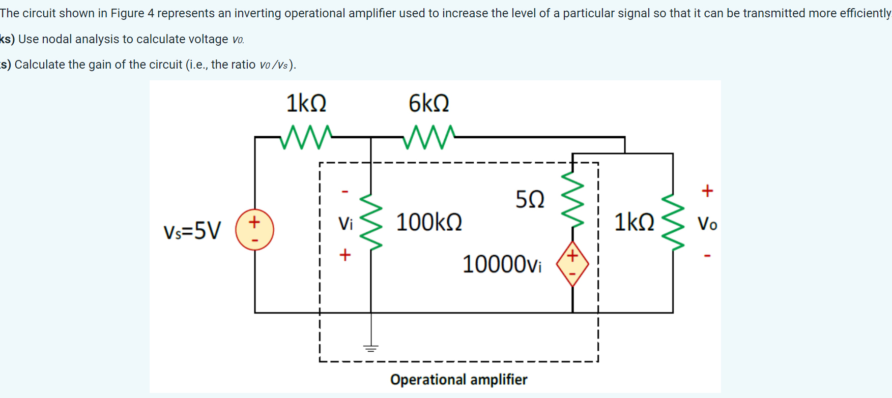 Solved he circuit shown in Figure 4 represents an inverting | Chegg.com