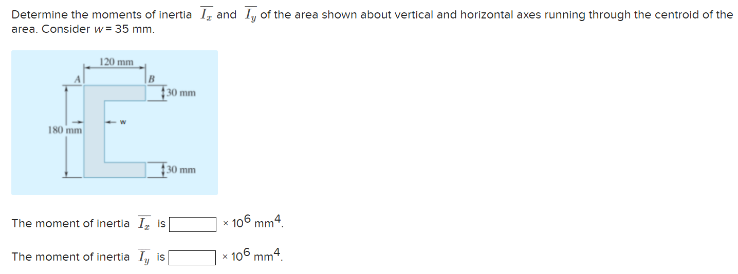 Solved Determine the moments of inertia Iq and Iy of the | Chegg.com