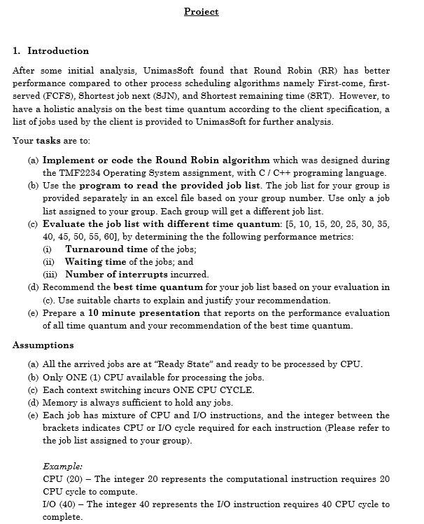 Solved 1. Introduction After some initial analysis, | Chegg.com