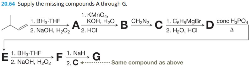Solved 20.64 Supply the missing compounds A through G. 1. | Chegg.com