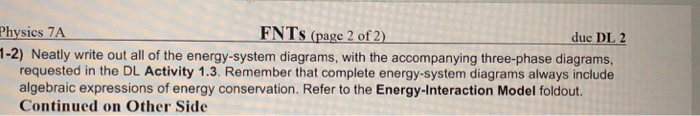 Physics 7A 1-2) Neatly write out all of the | Chegg.com