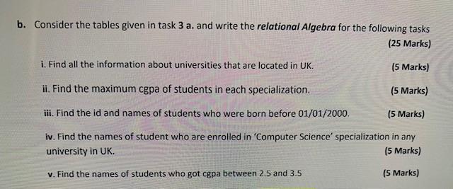 Solved 3) a. Write the appropriate SQL statement for the | Chegg.com