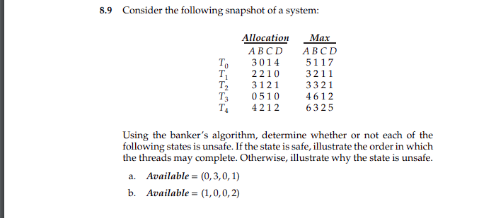 Solved please explain each step of banker's algorithm , be | Chegg.com