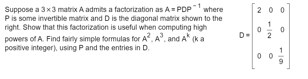 Solved Suppose a 3×3 matrix A admits a factorization as | Chegg.com
