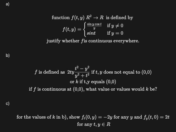 Solved function f(t,y)R2→R is defined by | Chegg.com