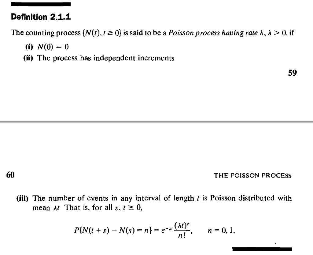 Solved 2.1. Show that Definition 2.1.1 of a Poisson process | Chegg.com
