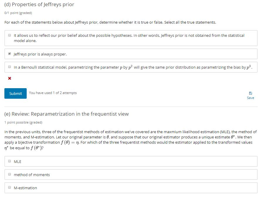 3. Jeffreys prior A Bookmark this page Note: An extra | Chegg.com