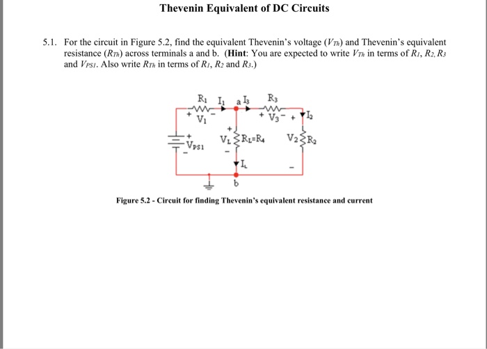 Solved Thevenin Equivalent of DC Circuits For the circuit in | Chegg.com